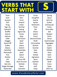 Verbs that Start With S in English - Vocabulary Point