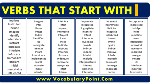 Verbs that start with I in English - Vocabulary Point