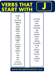 Verbs that Start with J in English - Vocabulary Point