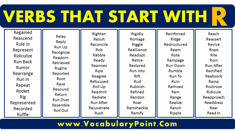 Verbs that start with R in English - Vocabulary Point