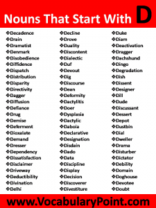 Nouns That Start With D - Vocabulary Point
