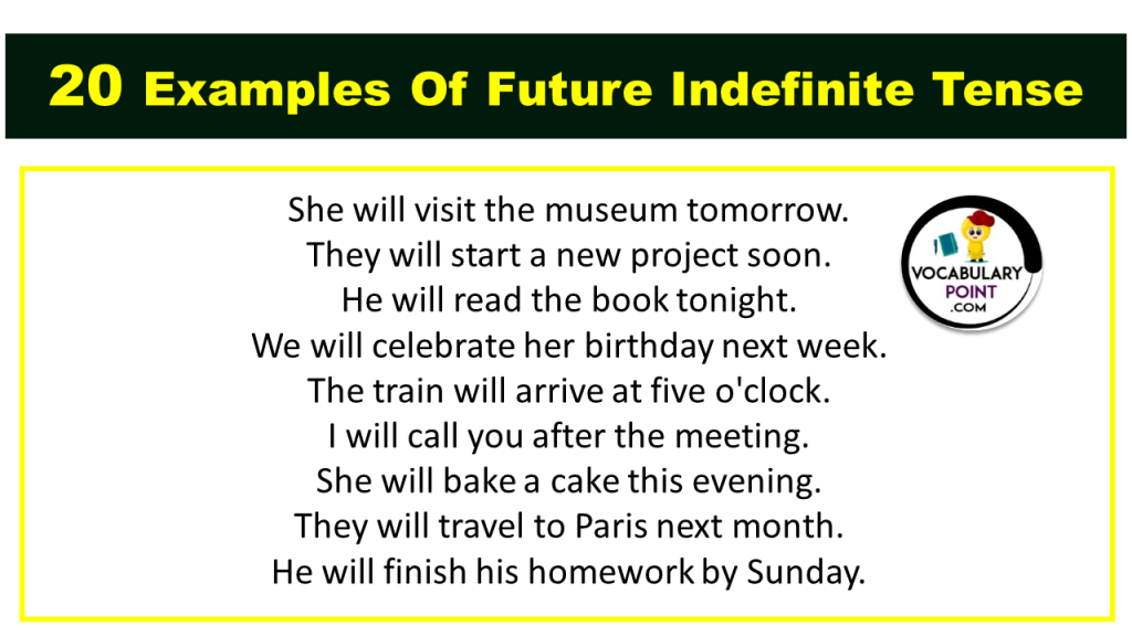 20 Examples of Future Indefinite Tense - Vocabulary Point