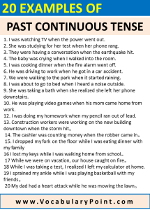 20 Examples of Past Continuous Tense - Vocabulary Point