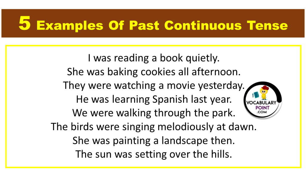 5 Examples of Past Continuous Tense - Vocabulary Point
