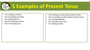 5 Examples of Present Tense - Vocabulary Point