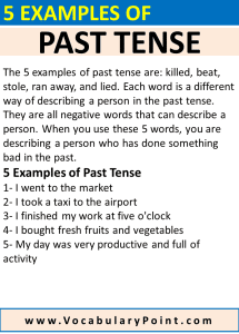 5 Examples of Past Tense - Vocabulary Point