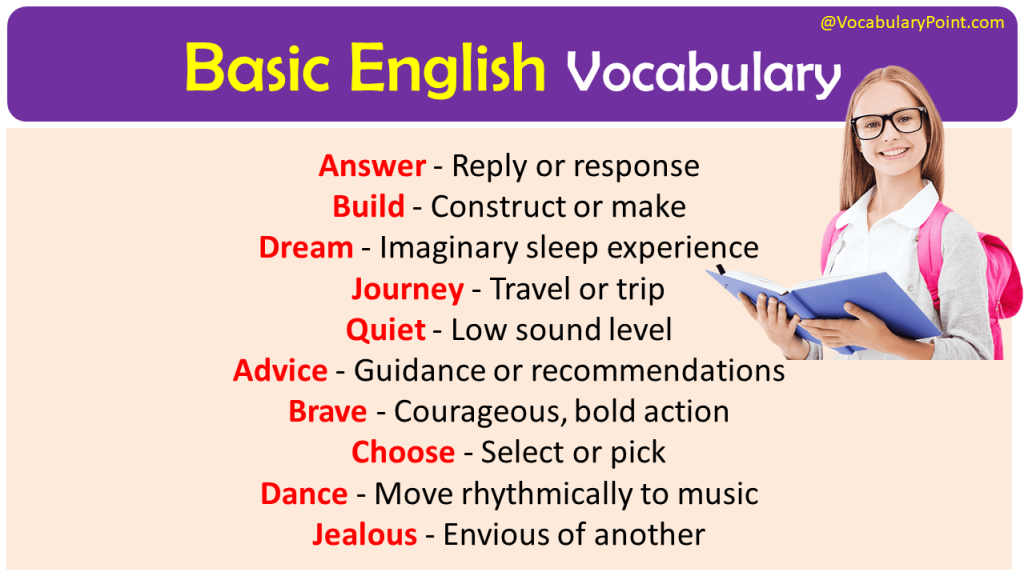 100+ Basic English Vocabulary Words - Vocabulary Point