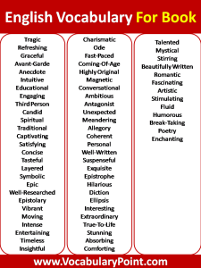 English Vocabulary Words For Books - Vocabulary Point