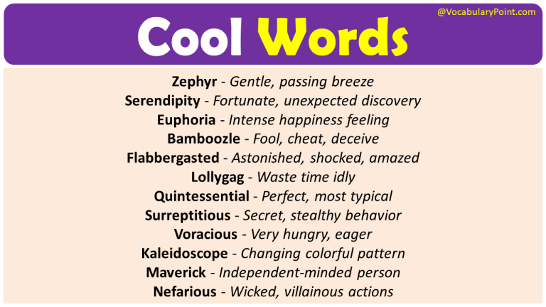 Cool English Vocabulary Words - Vocabulary Point