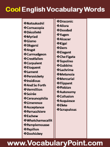 Cool English Vocabulary Words - Vocabulary Point