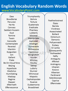 List of Random Words To improve Vocabulary - Vocabulary Point