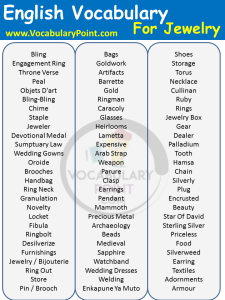 English Vocabulary For Jewelry - Vocabulary Point