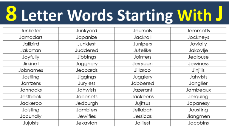 8 Letter Words Starting with J - Vocabulary Point