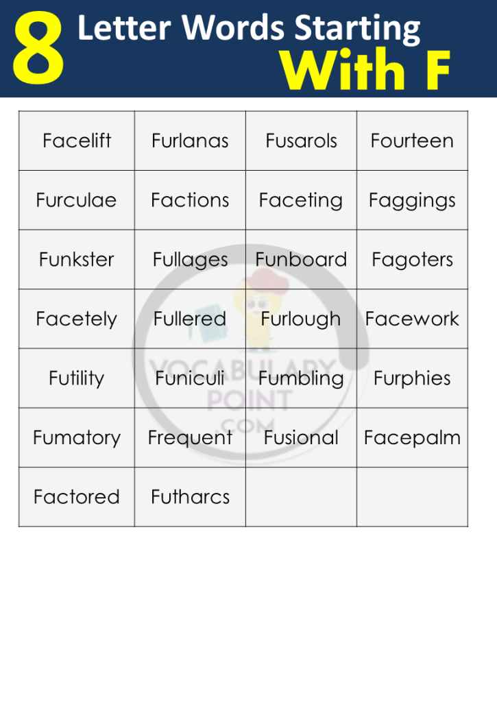 8 Letter Words Starting with F - Vocabulary Point