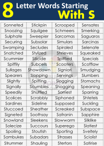 8 Letter Words Starting with S - Vocabulary Point