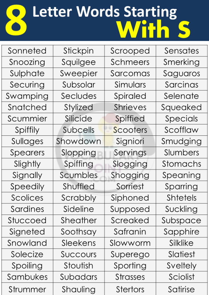 8 Letter Words Starting with S - Vocabulary Point
