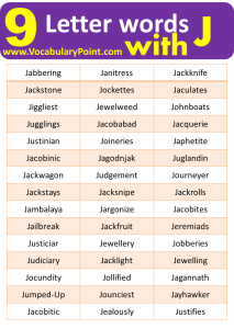 9 Letter Words Starting with J - Vocabulary Point