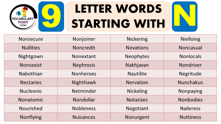 9 Letter Words Starting with N - Vocabulary Point