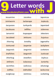 9 Letter Words Starting with J - Vocabulary Point