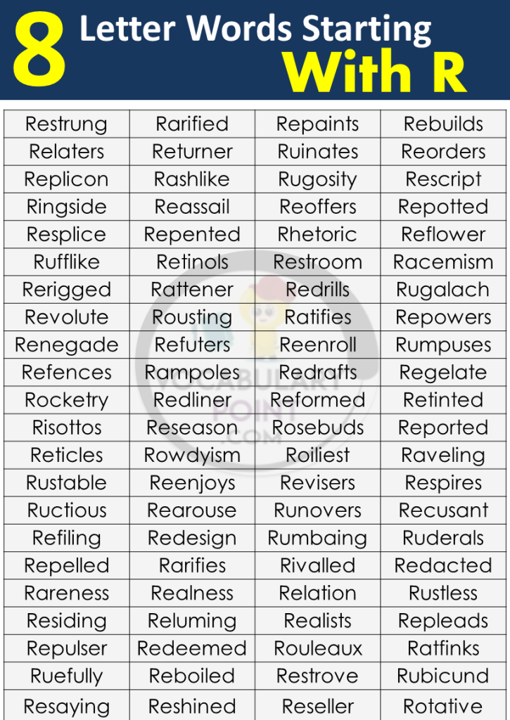 8 Letter Words Starting with R - Vocabulary Point