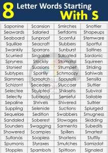 8 Letter Words Starting with S - Vocabulary Point
