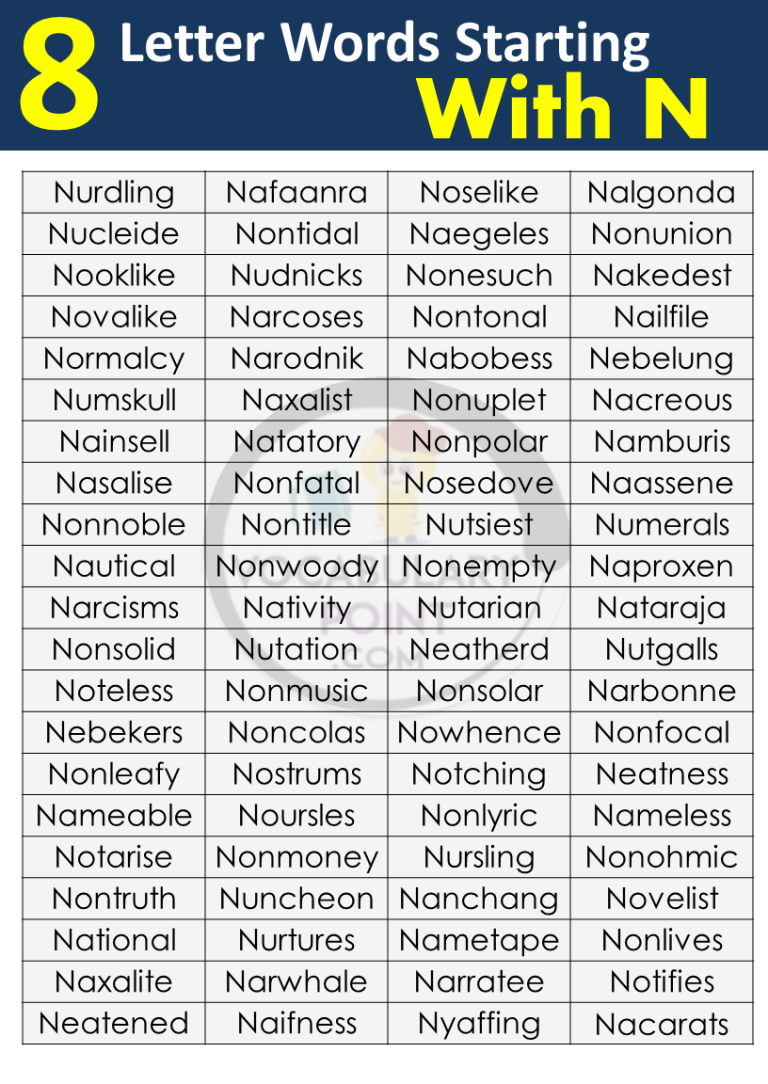 8 Letter Words Starting with N - Vocabulary Point