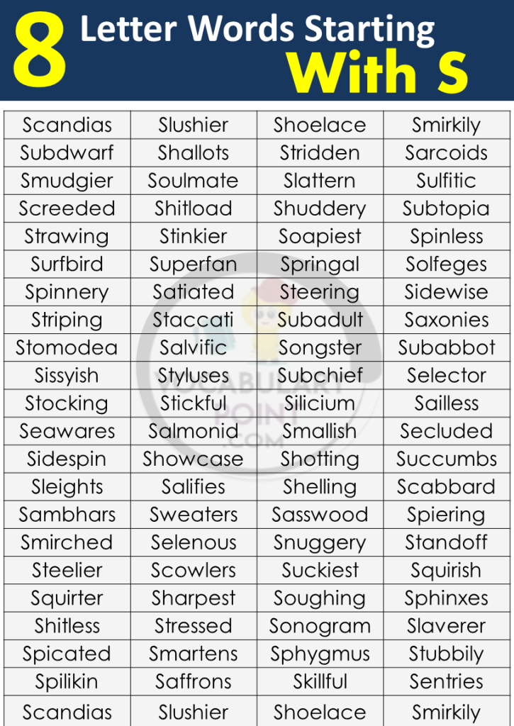 8 Letter Words Starting with S - Vocabulary Point