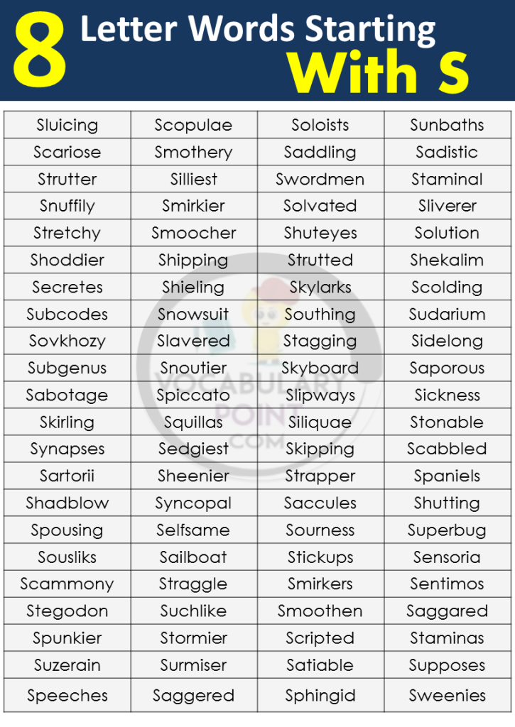 8 Letter Words Starting with S - Vocabulary Point