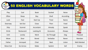 50 English Vocabulary Words - Vocabulary Point