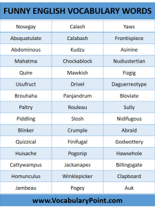 Funny English vocabulary words - Vocabulary Point