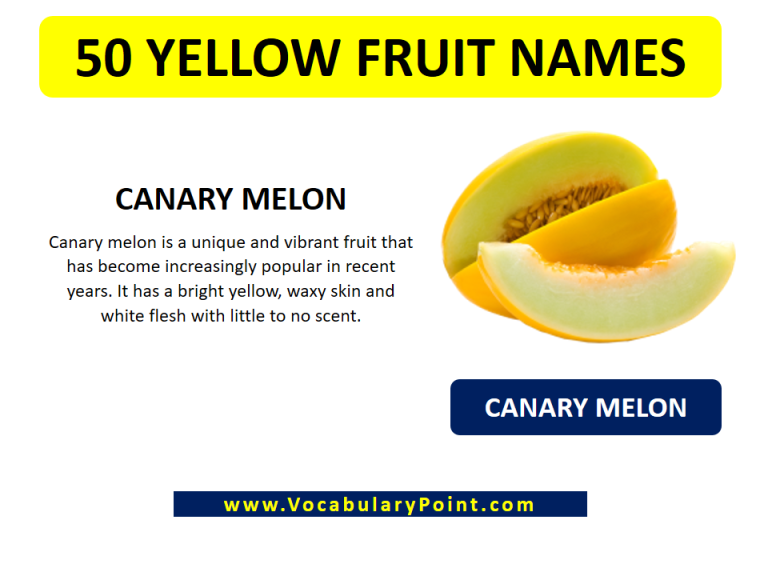 50 Yellow Fruit Names (List of Yellow Fruits) - Vocabulary Point
