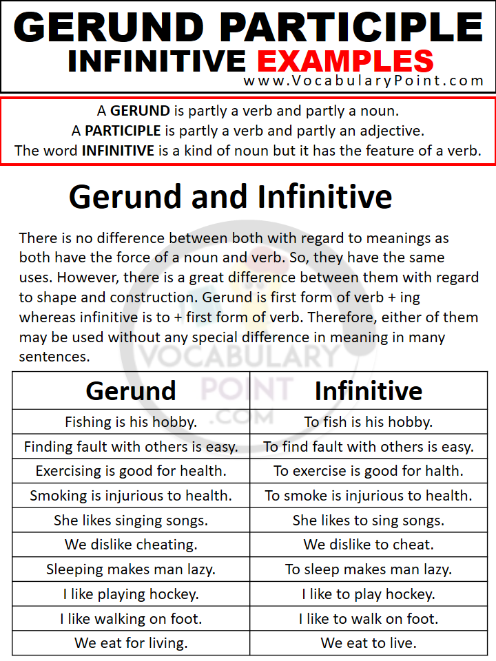 Gerund Participle Infinitive Examples Vocabulary Poin Vrogue co