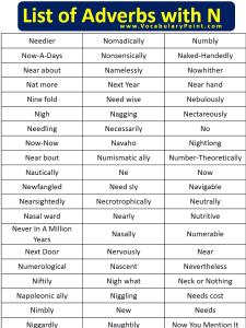 1000+ List of Adverbs A To Z (Adverbs Examples) - Vocabulary Point