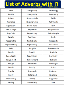 1000+ List of Adverbs A To Z (Adverbs Examples) - Vocabulary Point