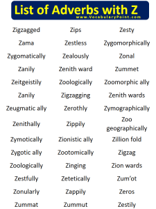 1000+ List of Adverbs A To Z (Adverbs Examples) - Vocabulary Point
