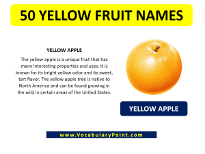 50 Yellow Fruit Names (List of Yellow Fruits) - Vocabulary Point