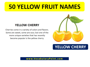 50 Yellow Fruit Names (List of Yellow Fruits) - Vocabulary Point