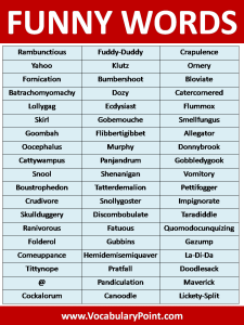 List Of Funny Words In English - Vocabulary Point