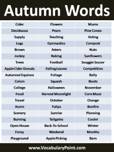 List of Beautiful Autumn Words - Vocabulary Point