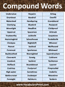 100+ Compound Words List - Vocabulary Point