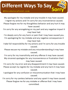 Different Ways To Say Sorry In English (Cute, Funny & Creative ...