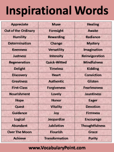 Best Vocabulary Words of Encouragement - Vocabulary Point