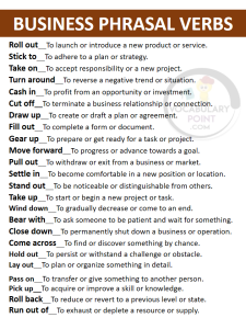 70+ Business Phrasal Verbs in English - Vocabulary Point