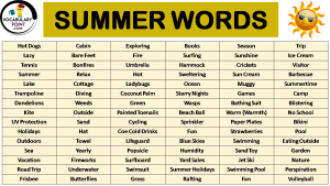 List Of Summer Words - Vocabulary Point