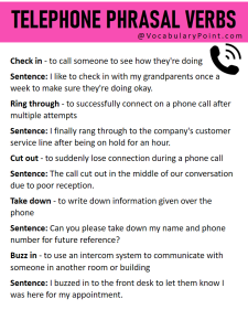 50 Telephone Phrasal Verbs - Vocabulary Point