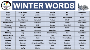 List Of Winter Words - Vocabulary Point