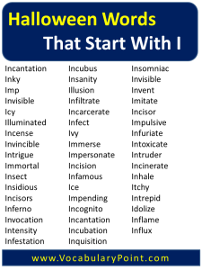 Five Letter Halloween Words (100 Scary Words With Meanings ...