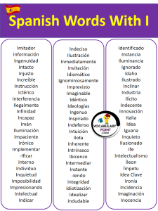 Spanish Words With I - Vocabulary Point