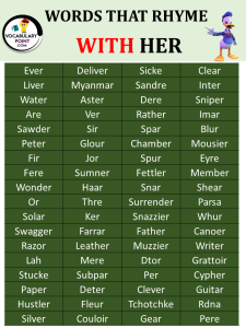 Words That Rhyme with Her - Vocabulary Point