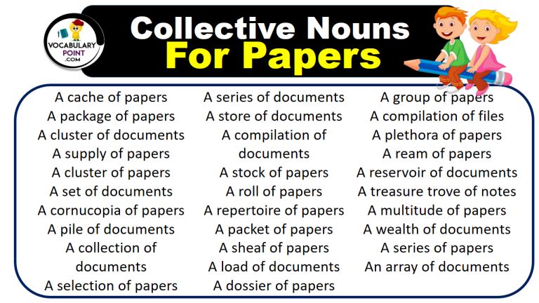 Collective Nouns For Papers (With Meaning and Examples) - Vocabulary Point